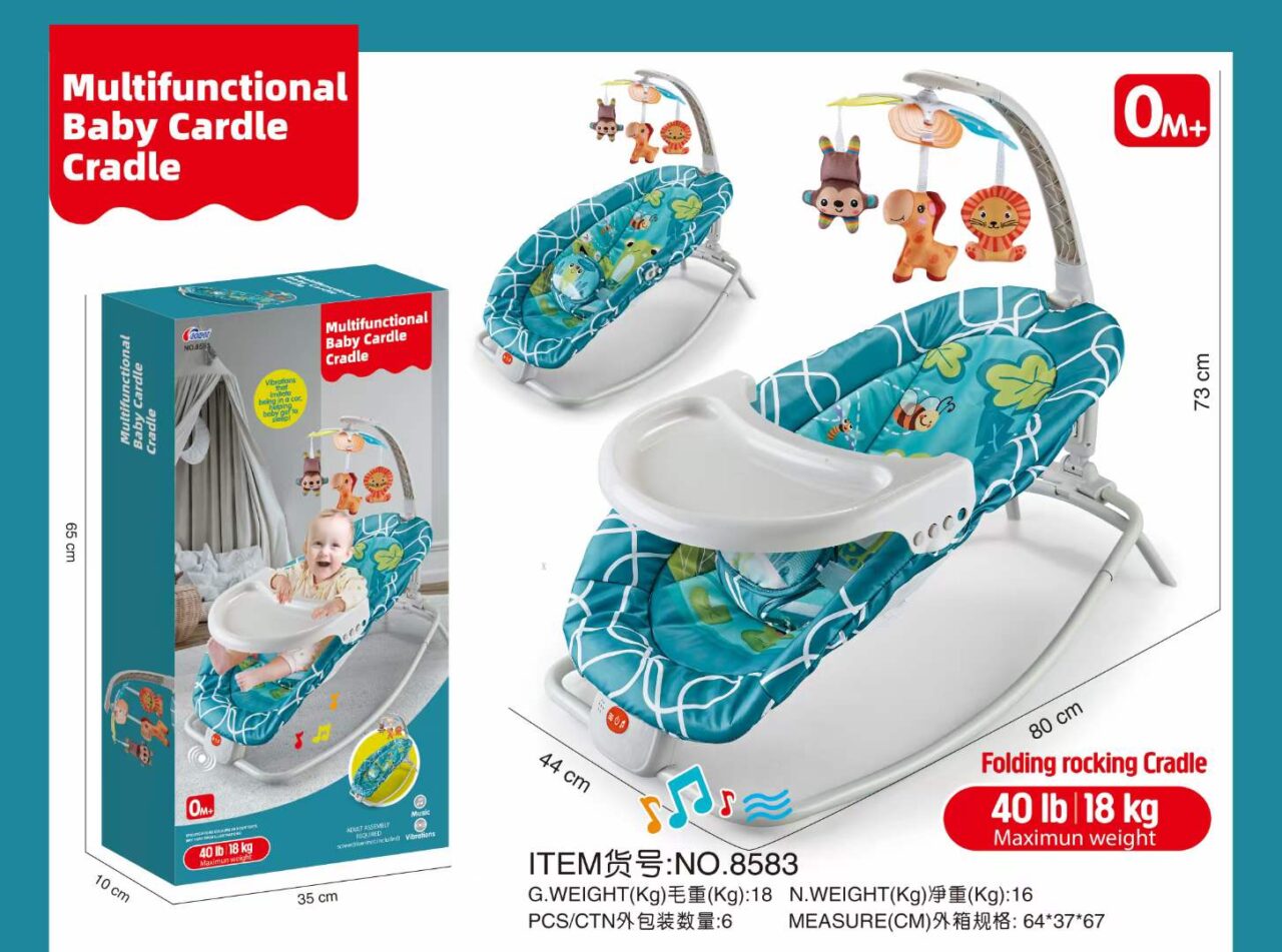 Multifunctional baby cradle with tray - Monmartt